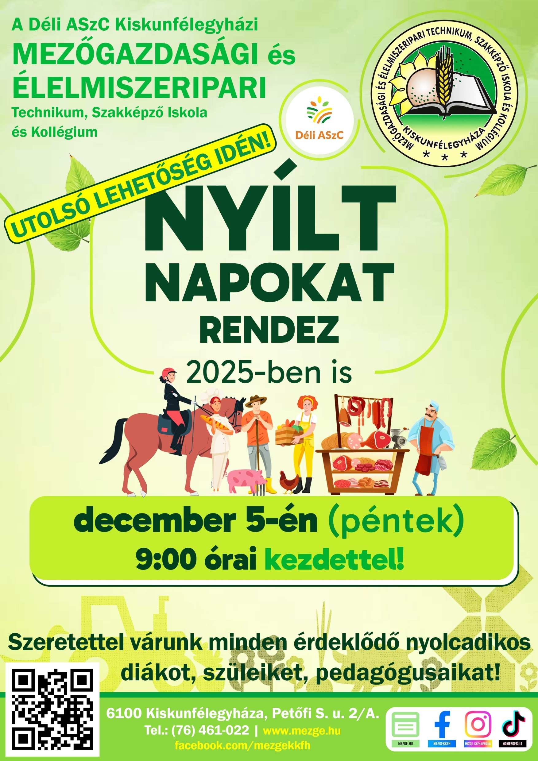 Nyílt nap 2025-2026 - Utolsó lehetőség idén! - Mezgé